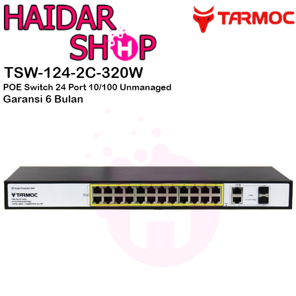 Jual Tarmoc TSW-124-2C-320W Switch POE HUB CCTV IP CAMERA 24 PORT 10/ ...