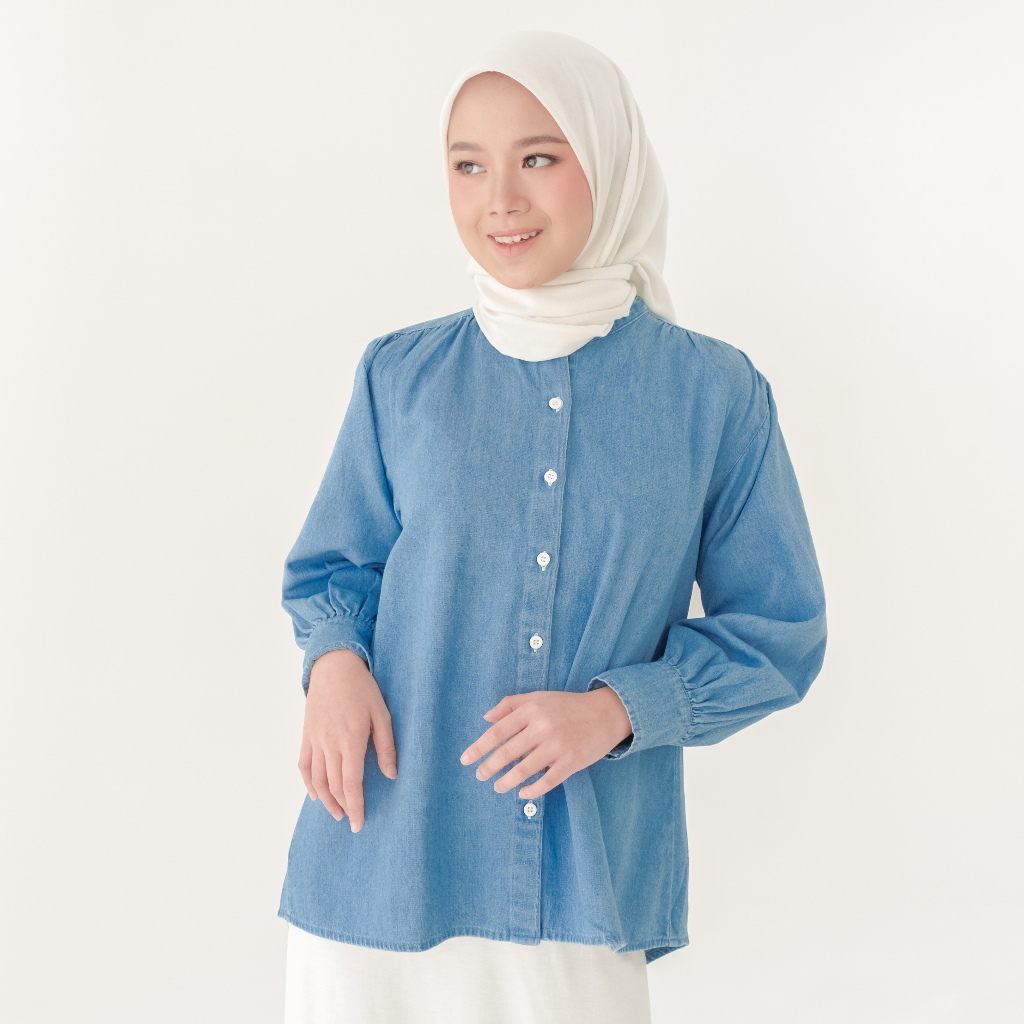 Jual GIYOMI ID - Elea Shirt / Kemeja Wanita / Kemeja Bahan Denim / Baju ...