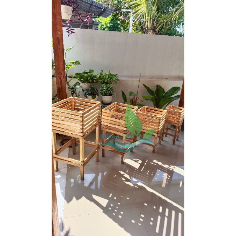 Jual Pot Anggrek Gramma 30x30x60| Pot Kayu Anggrek Kayu Jati Oven | Rak ...