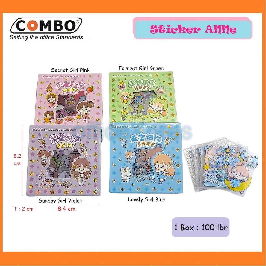 Jual Sticker Momo / Sticker Box ANNE 100 Lembar / Stiker Motif Korea ...