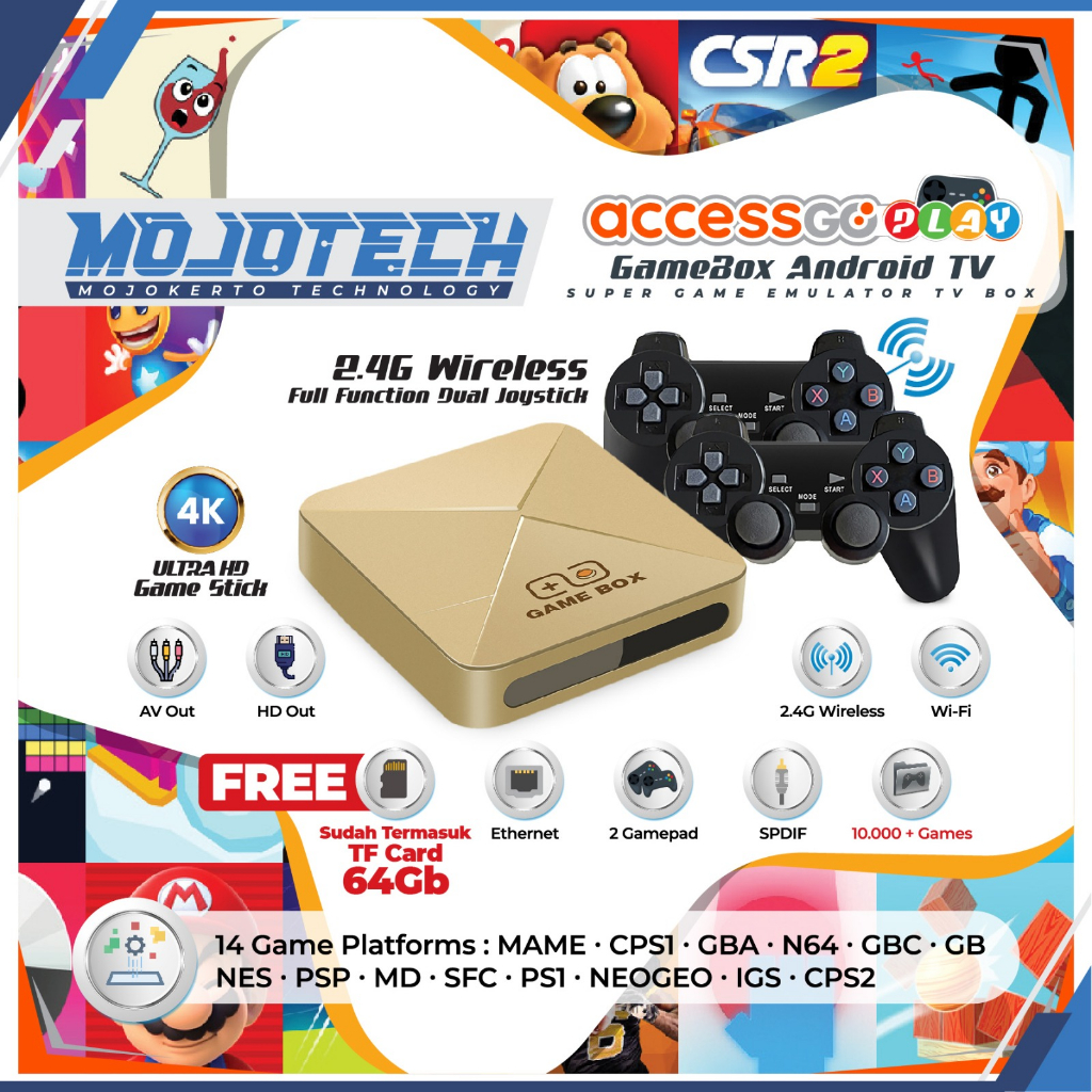 Jual Game box Android HD 4K Super Console Video Gamebox 50+ Emulator ...