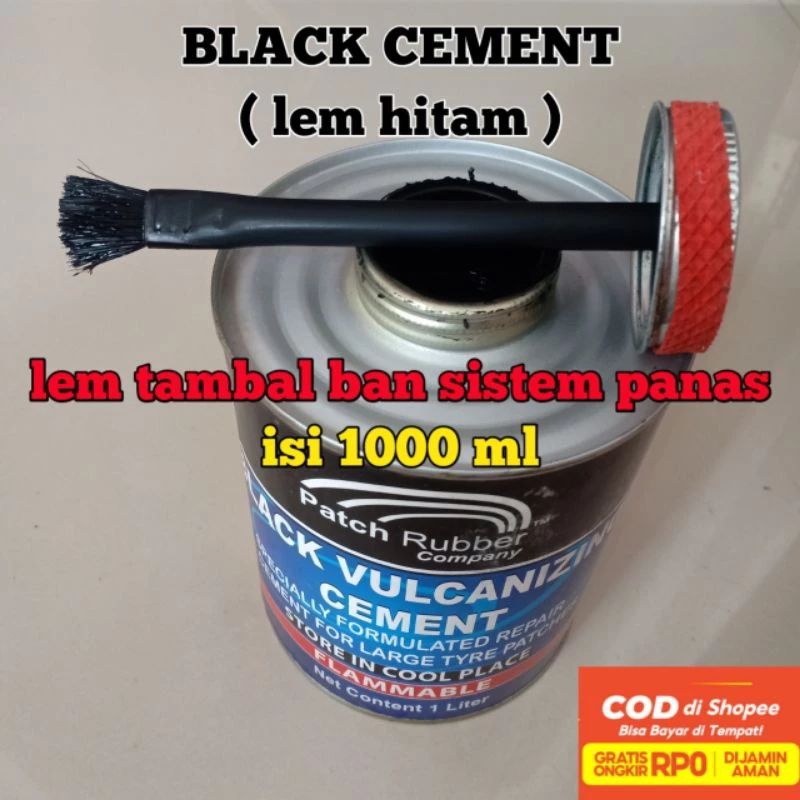 Jual Lem Hitam 1 Liter - Lem Tambal Ban Sistem Panas - Black Cement ...