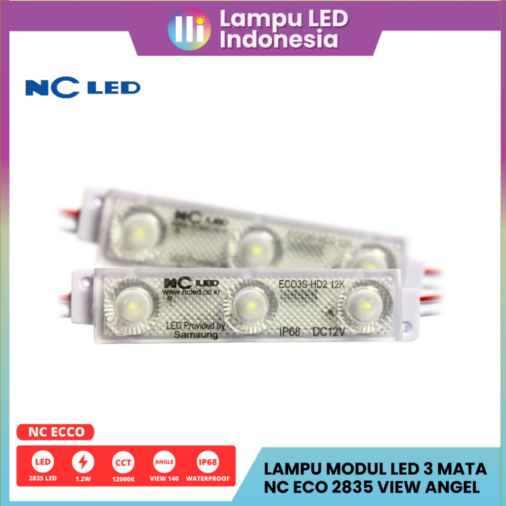 Jual MODUL LED 3 MATA NC ECO 2835 DOVE VIEW ANGLE WARNA PUTIH | Shopee Indonesia