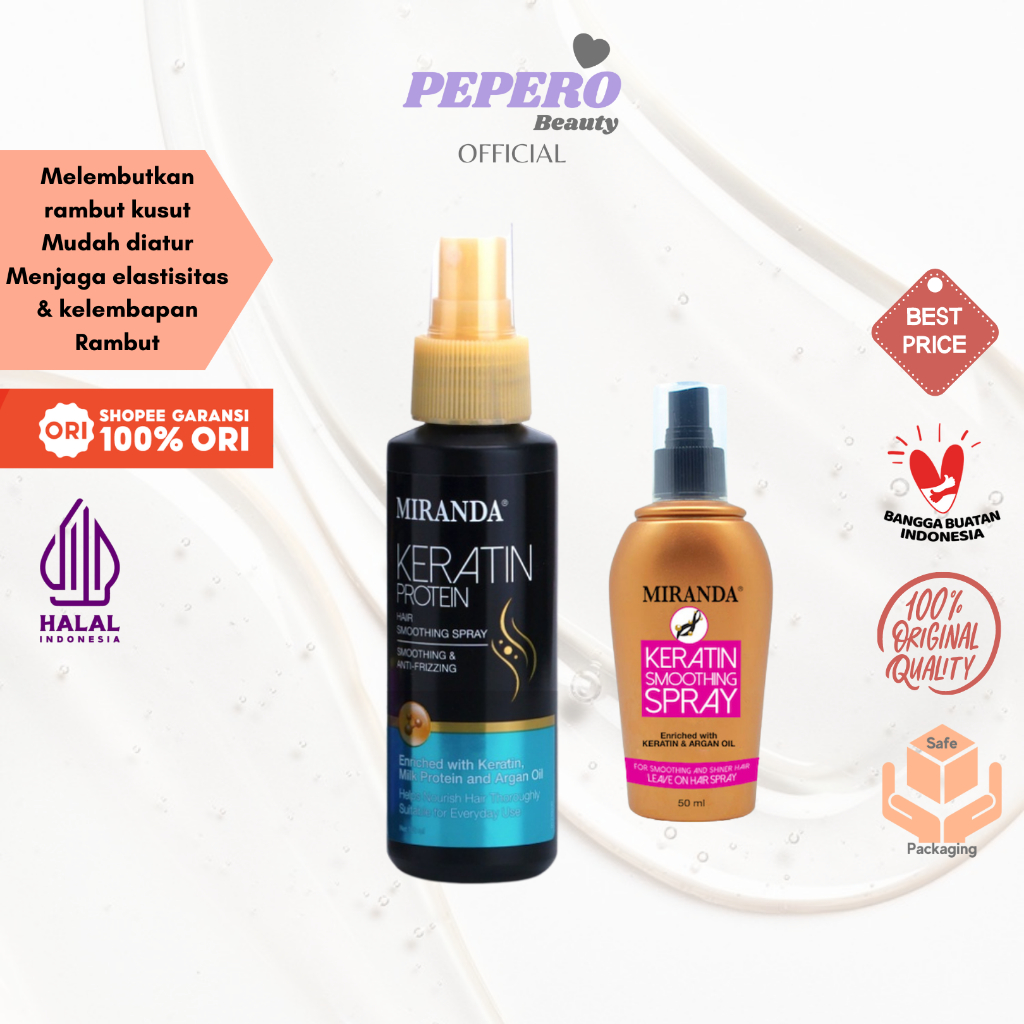 Jual MIRANDA Keratin Protein Smoothing Spray 50ml | 100ml - Perawatan ...