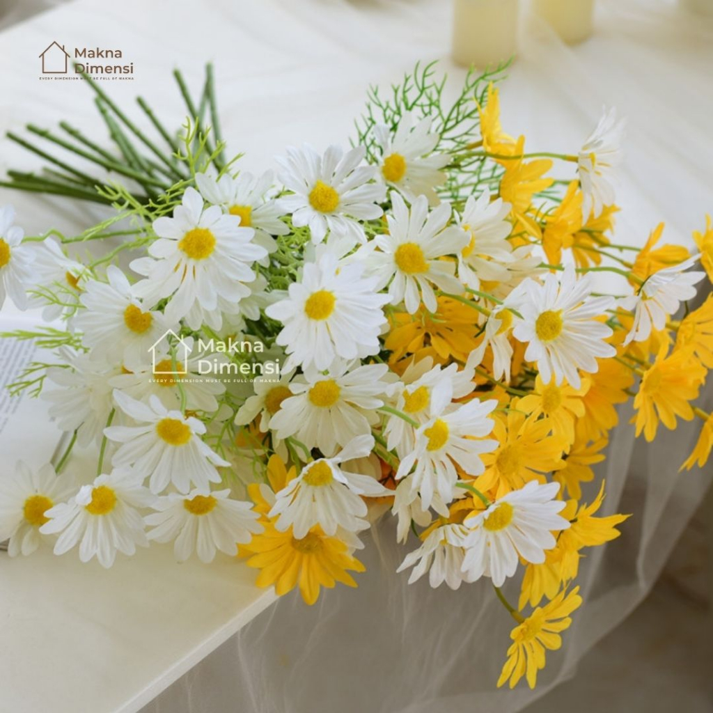 Jual Bunga daisy artificial krisan chrysant flower bunga matahari palsu ...