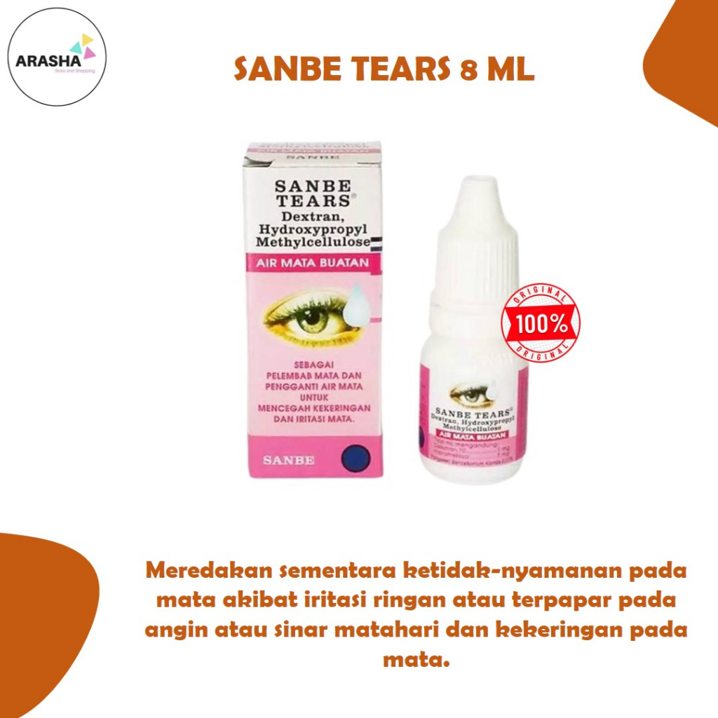 Jual SANBE TEARS TETES MATA 8 ML | Air Mata Buatan Untuk Mata Kering ...