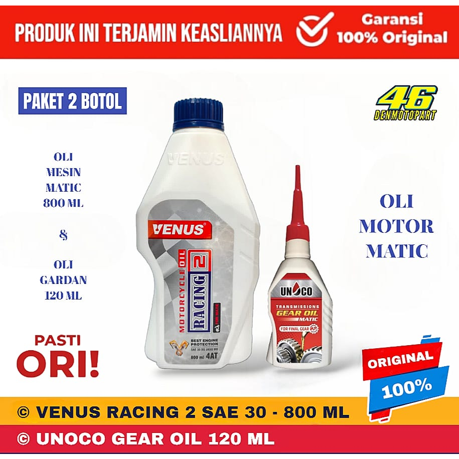 Jual PAKET [ 2 PCS ] - Oli Mesin VENUS Matic Racing 2 SAE 30 SG JASO MB ...