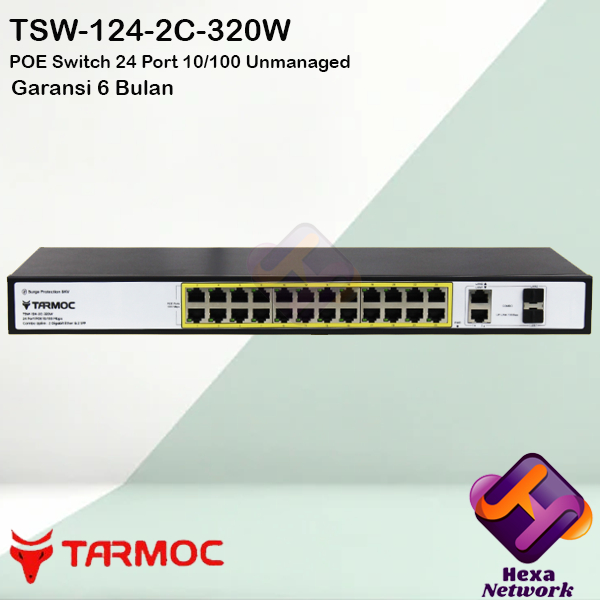 Jual Tarmoc TSW-124-2C-320W Switch POE HUB CCTV IP CAMERA 24 PORT 10/ ...