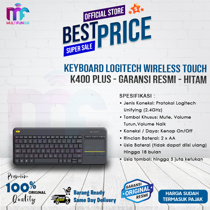 Jual Logitech Keyboard K400 / K 400 PLUS Wireless Touch Garansi Resmi ...