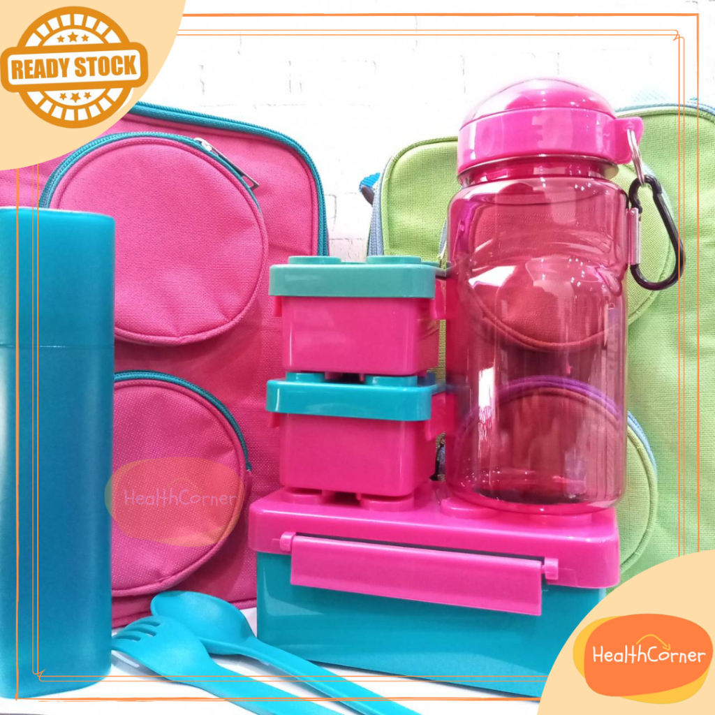 Jual Technoplast Big Block Lego Lunch Box Set / Set Lunchbox Tempat Kotak Makan + Botol Minum ...