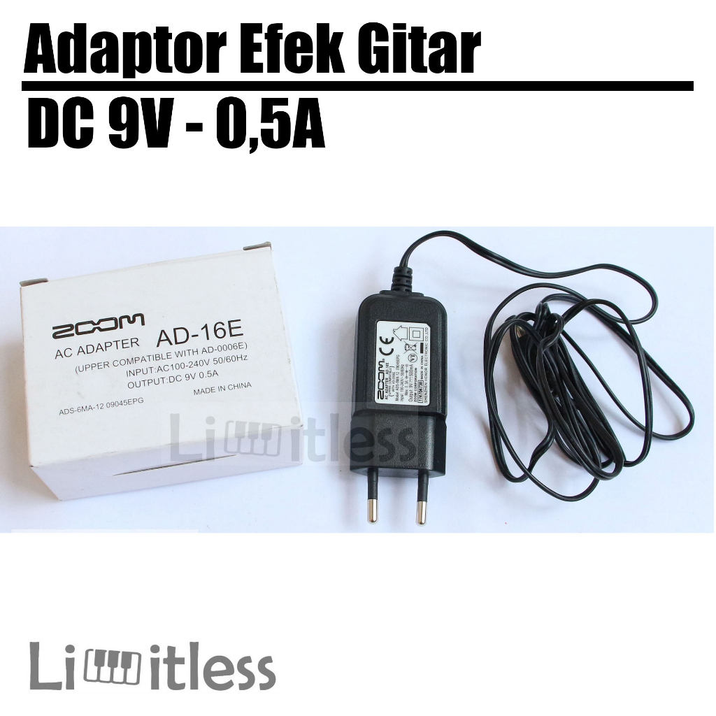Jual Adaptor Efek Gitar ZOOM AD16E / AD-16E 9V 500mA Original | Shopee ...