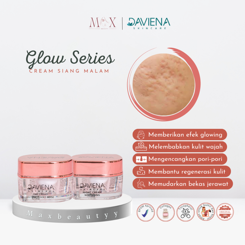 Jual Daviena Skincare Duo Cream Glowing Series (Day dan Night Cream ...