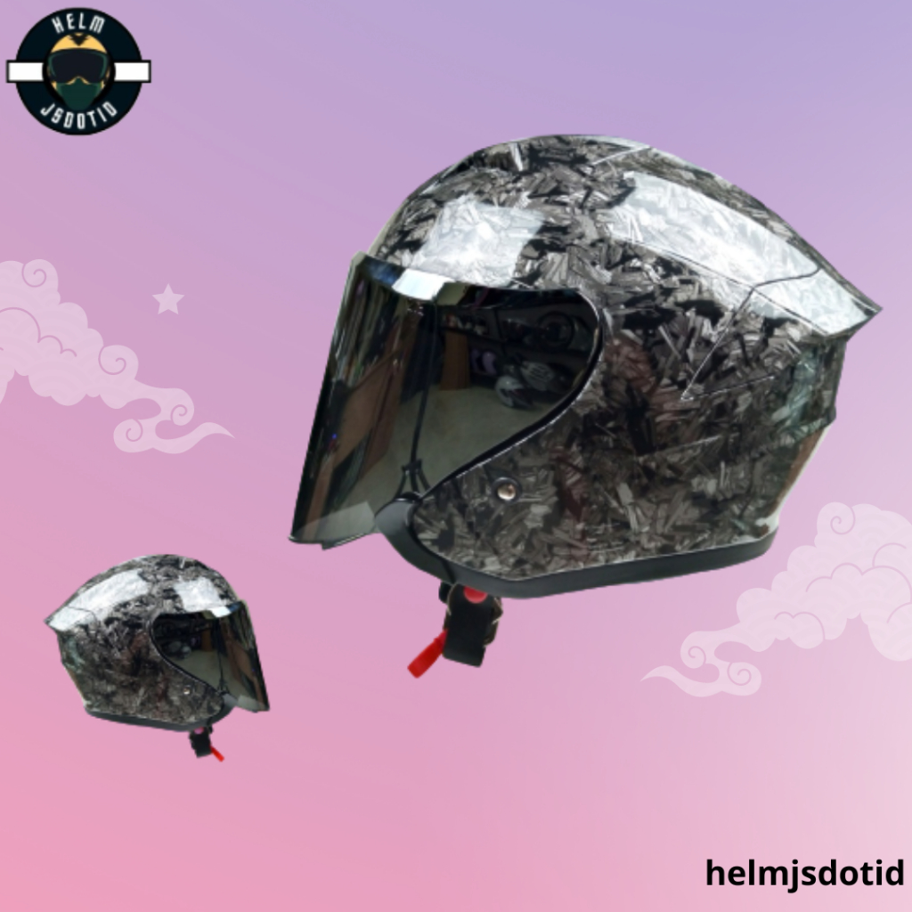 Jual Helm Gift Sargon Half Face Gift Sargon Solid Motif CARBONE FORGET ...