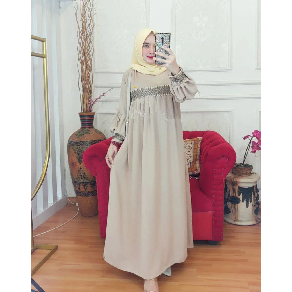 Jual Gamis Medina Renda Crinkle Airflow Premium Jumbo | Shopee Indonesia