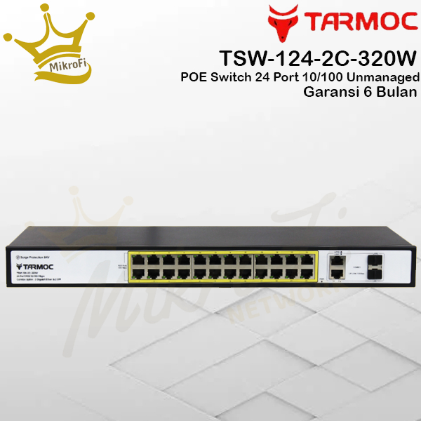 Jual Tarmoc TSW-124-2C-320W Switch POE HUB AP Wifi IP Phone 24 PORT 10/ ...