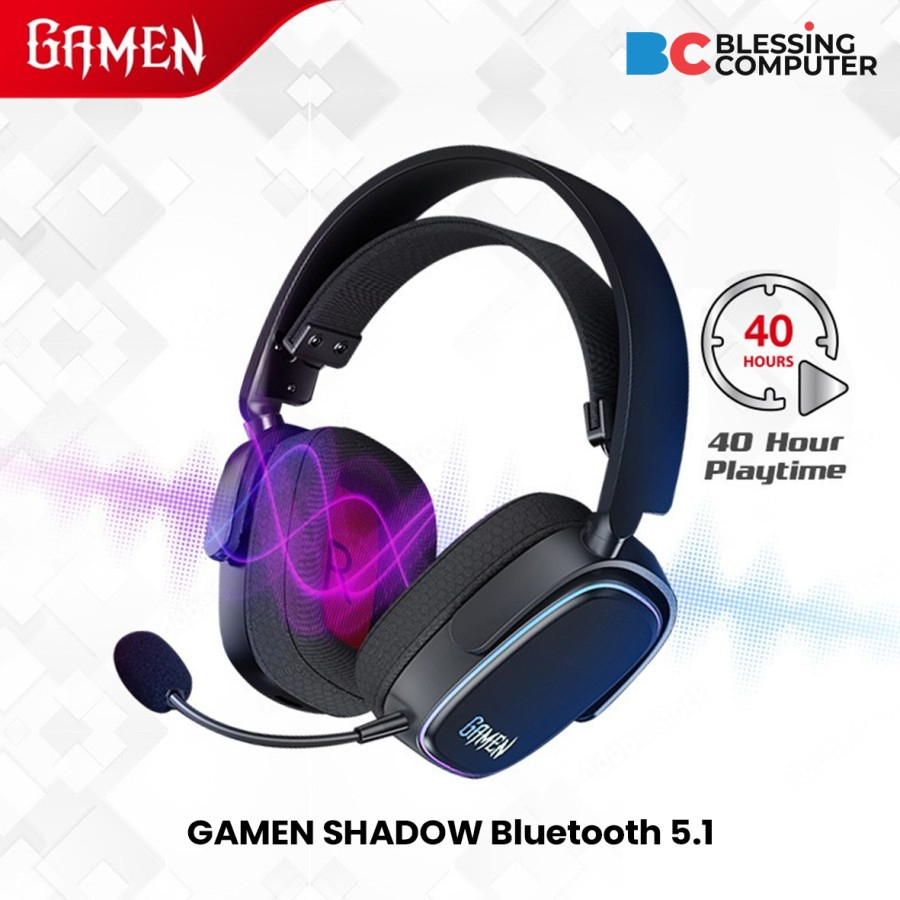 Jual HEADSET Gaming GAMEN SHADOW Bluetooth 5.1 Black Red | Shopee Indonesia