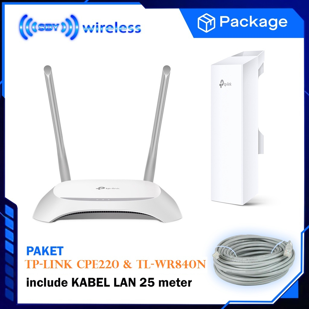 Jual Paket CPE 220 Outdoor 2.4 Ghz TP-LINK CPE220 & TL-WR840N include ...