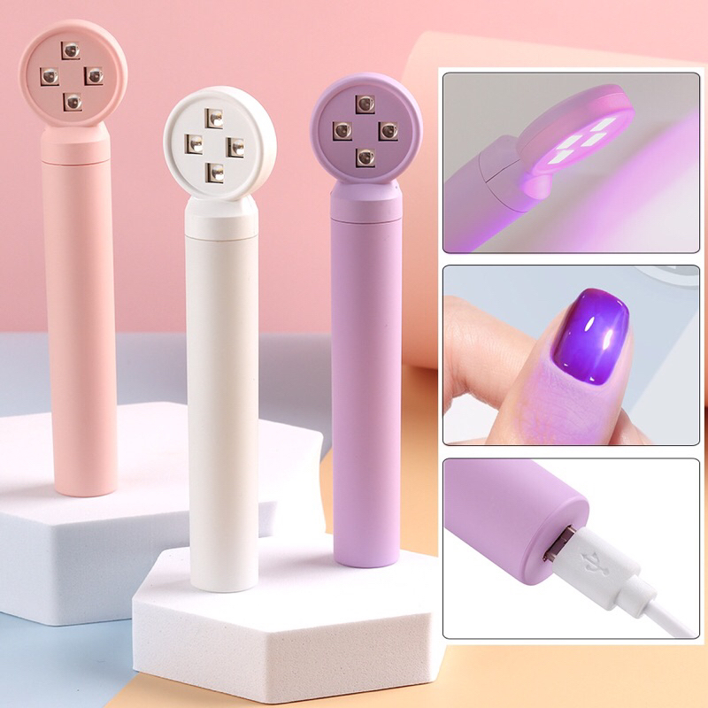 Jual MOO • 2 Gears Rechargeable Handheld UV LED Mini Nail Lamp Dryer ...