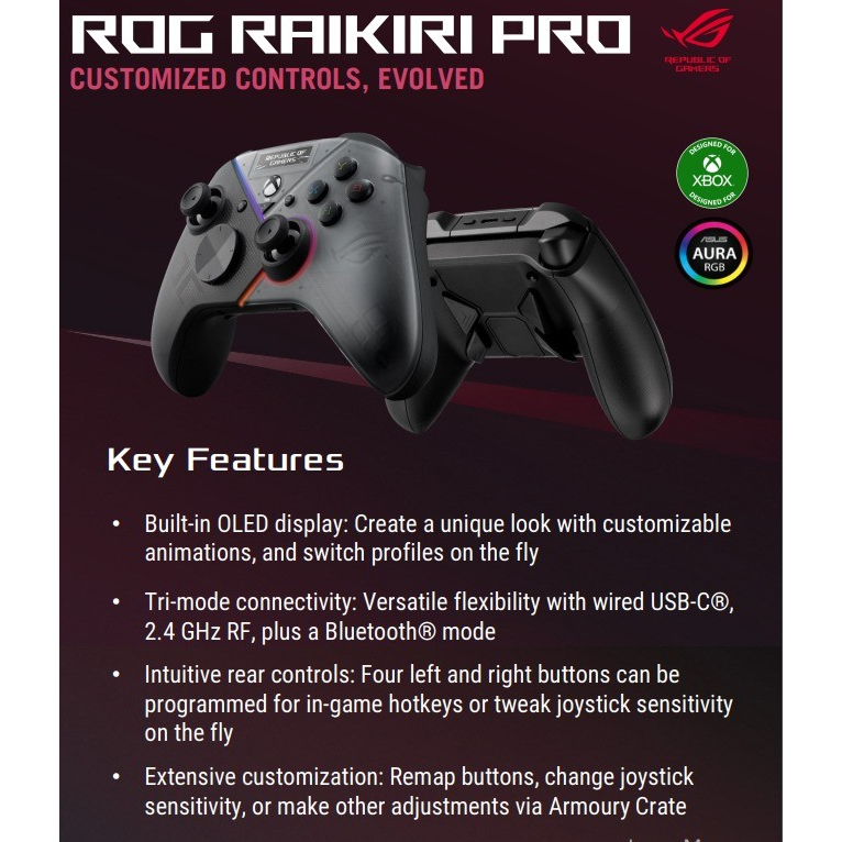 Jual GAMEPAD ASUS ROG ALLY RAIKIRI PRO WIRELESS ROG ALLY PC CONTROLLER ...