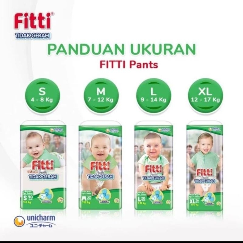 Jual FITTI Popok Pants S40 M32 L28 Tipe Celana Popok Sekali Pakai ...