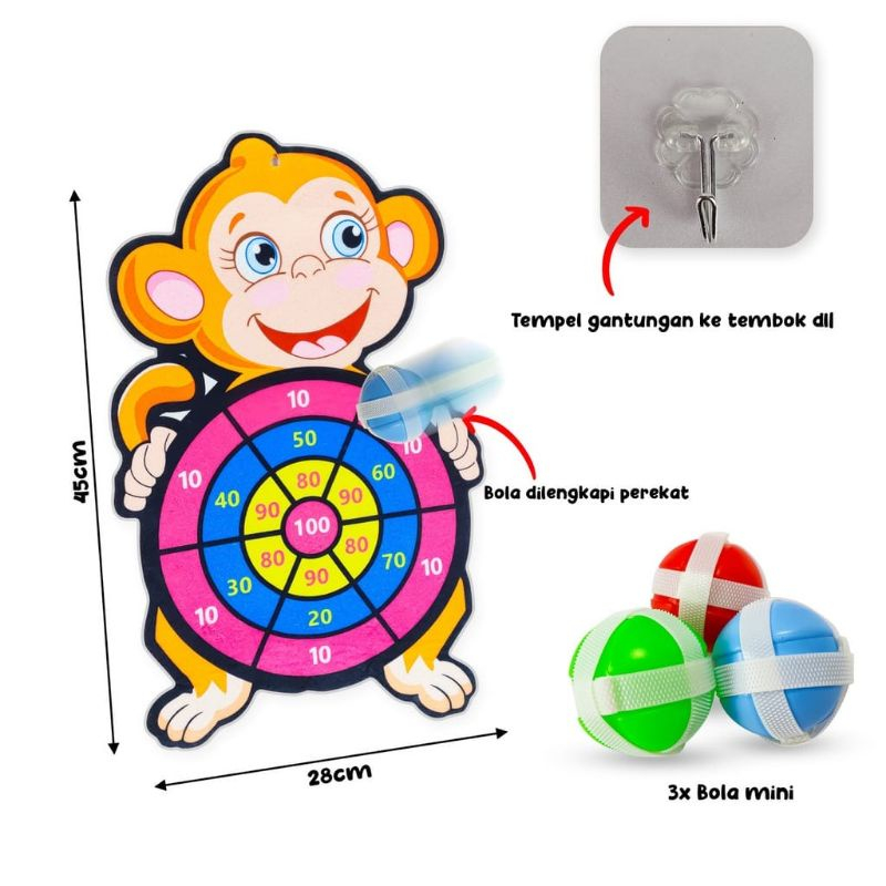 Jual MAINAN LEMPAR BOLA PAPAN TEMPEL MAINAN EDUKASI LEMPAR BOLA TEMPEL ...