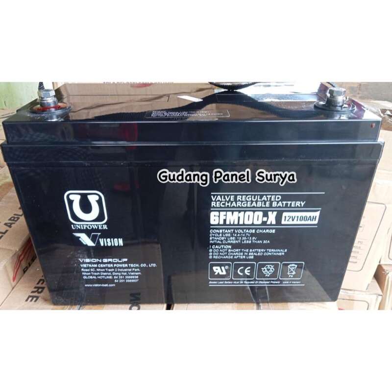 Jual Aki Accu Battery 12v 100ah Baterai UNIPOWER 6-FM-100 12V 100AH ...