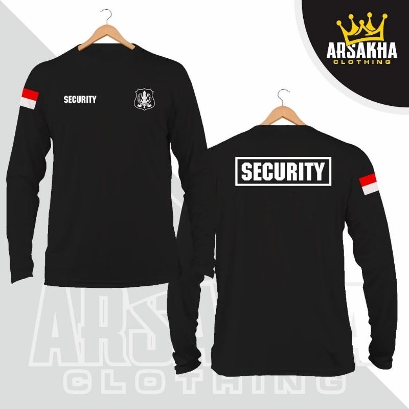 Jual KAOS LENGAN PANJANG SECURITY LOGO BENDERA | Shopee Indonesia
