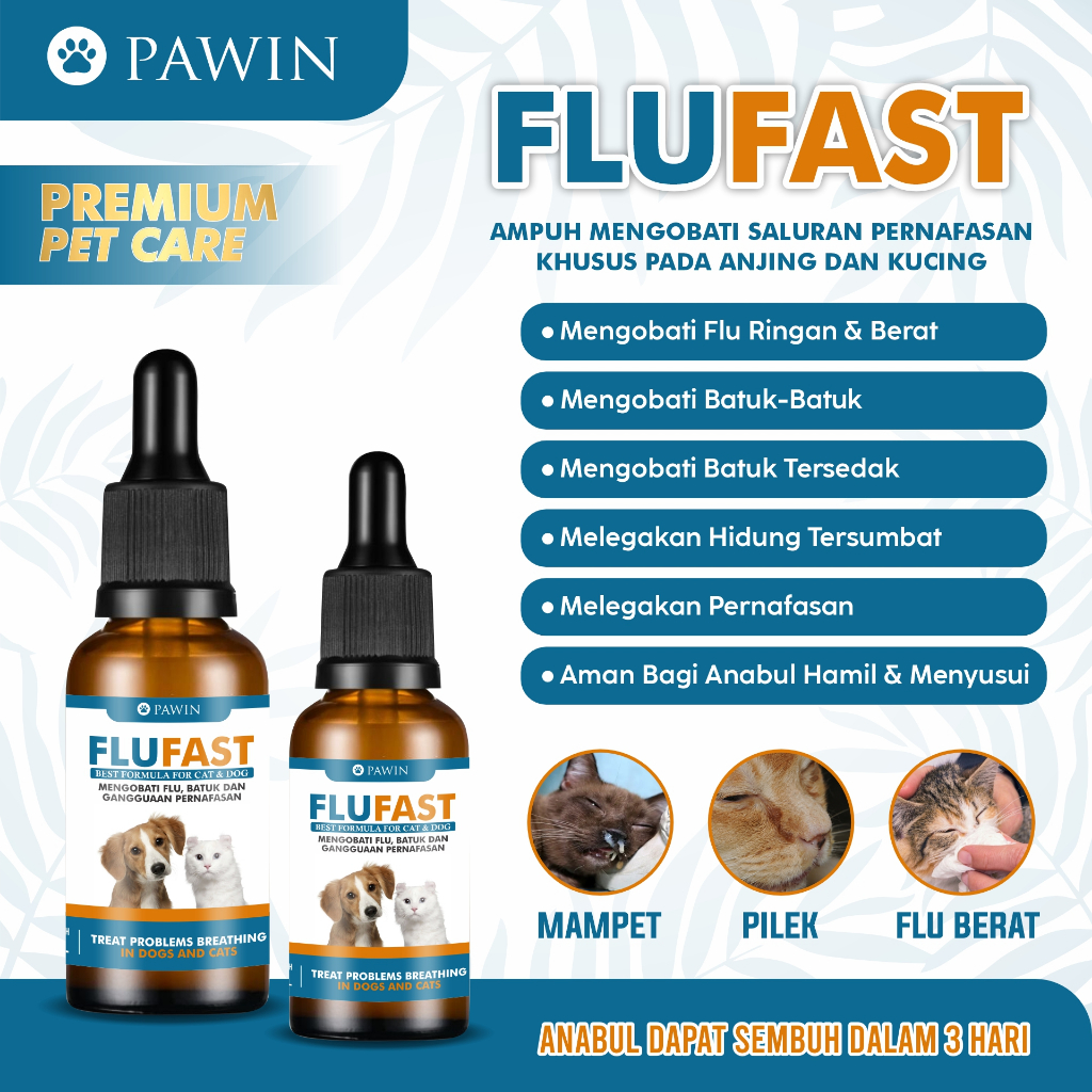 Jual Obat Batuk Pilek Flu Demam Anjing Kucing Terbukti Ampuh 10ml FLUFAST | Shopee Indonesia