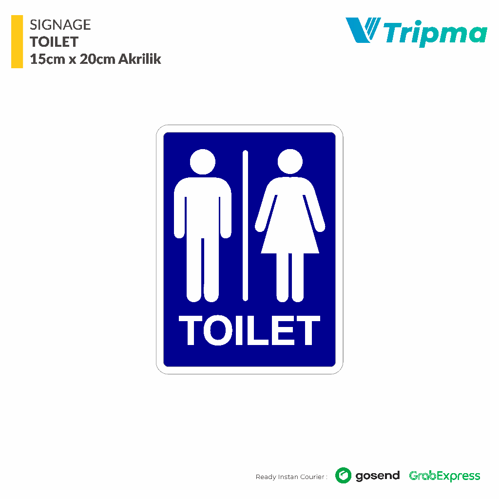 Jual Rambu/ Sign Toilet 15cm x 20cm - Akrilik + Sticker Reflective ...