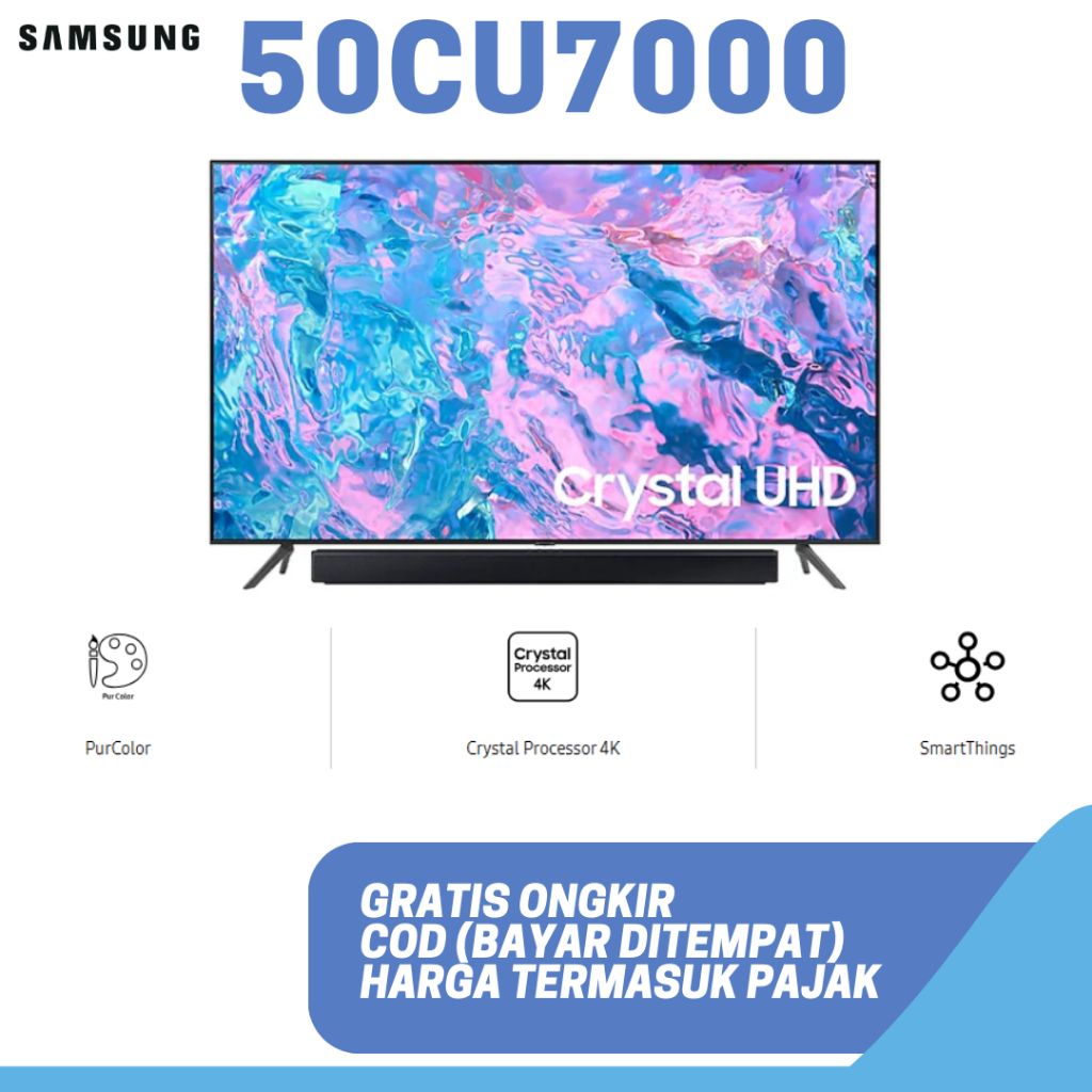Jual SAMSUNG UA50CU7000 - LED SMART TV LED 50 INCH CRYSTAL UHD 4K 50CU7000 | Shopee Indonesia