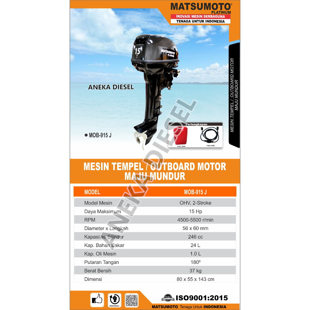 Jual Mesin Tempel Perahu JET MOB 915 J MATSUMOTO Marine Outboard JET MOB 915 J MATSUMOTO ...