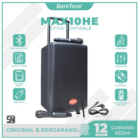 Jual BareTone Speaker Portable MAX10HE Speaker TWS Bluetooth 10 ...