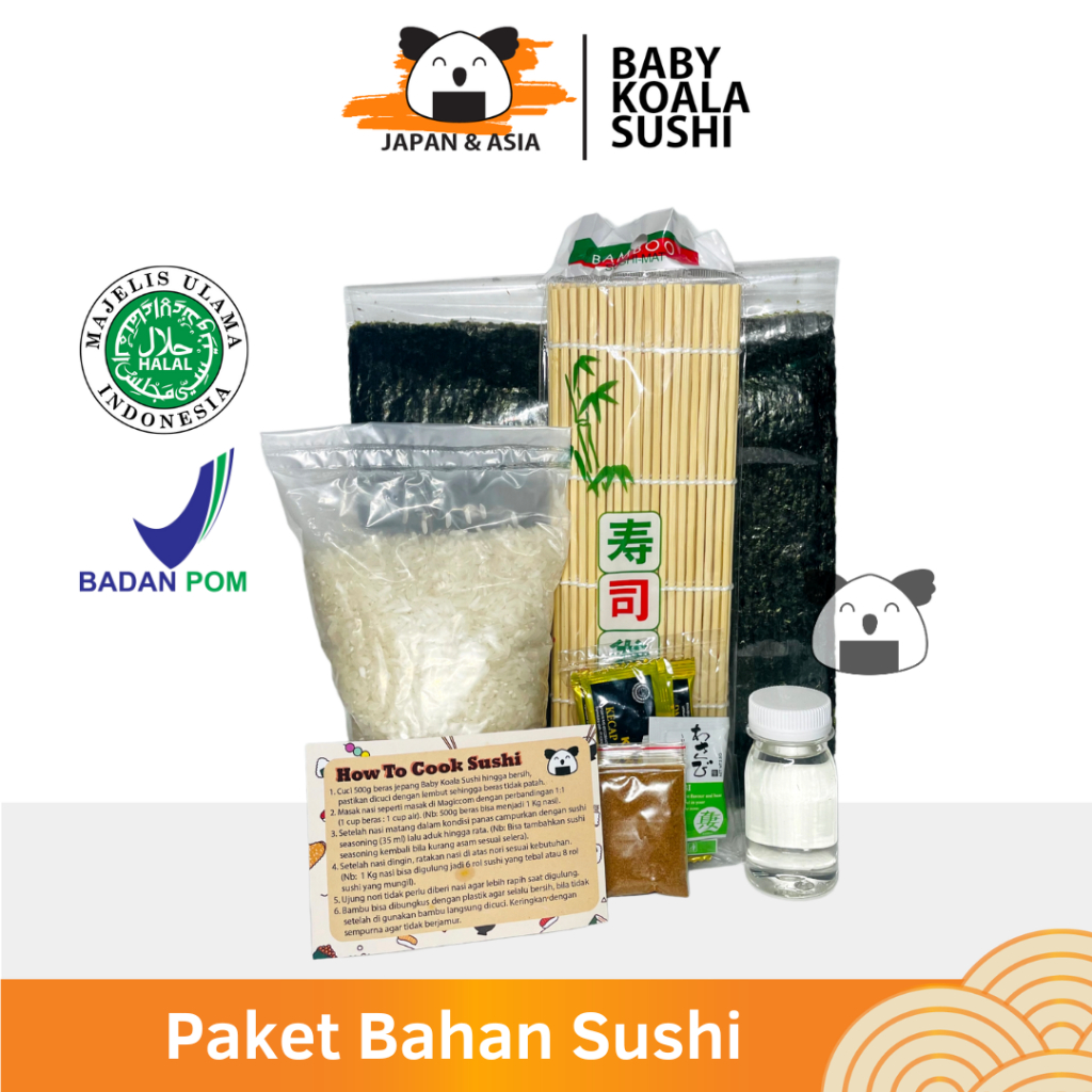 Jual PAKET BAHAN SUSHI LENGKAP 10 Porsi Halal │ Beras Japonica, Nori ...