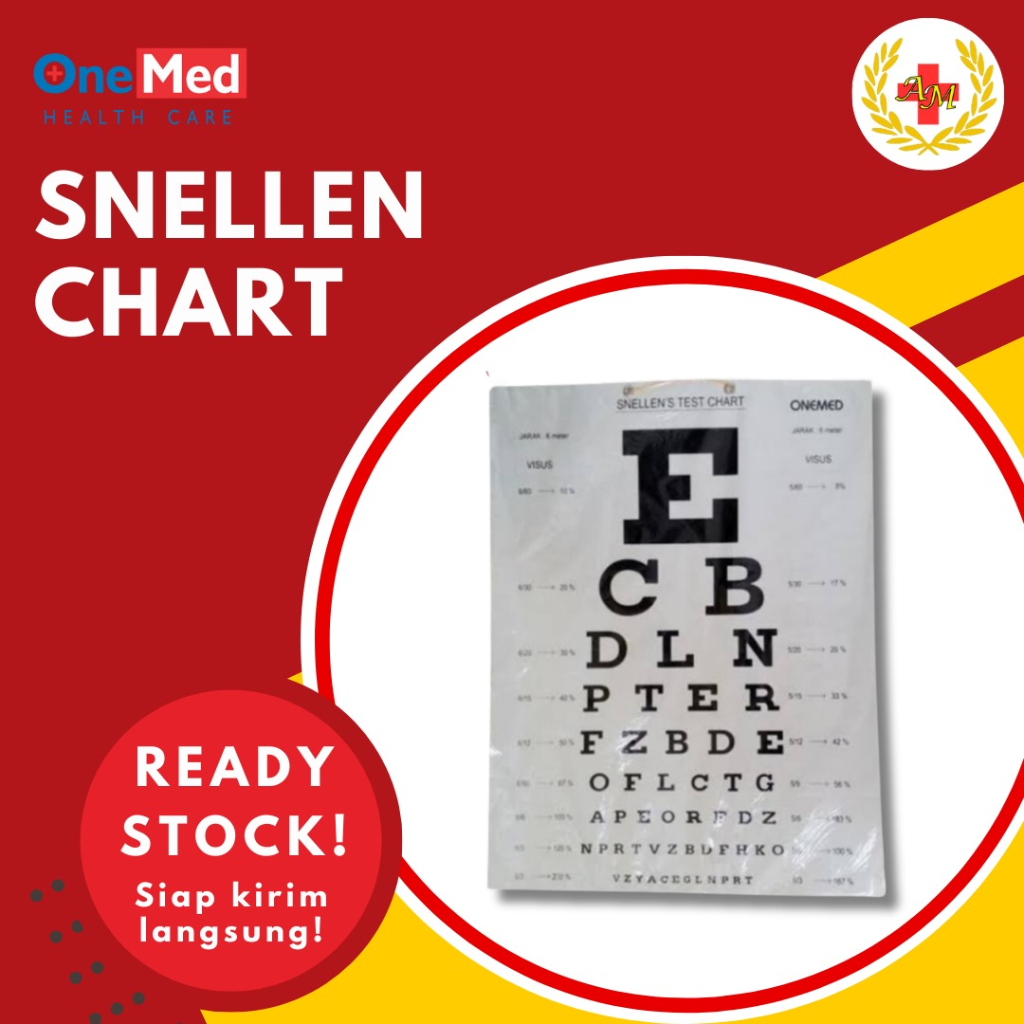 Jual Snellen Chart Alat Tes Mata Tes Penglihatan Onemed | Shopee Indonesia