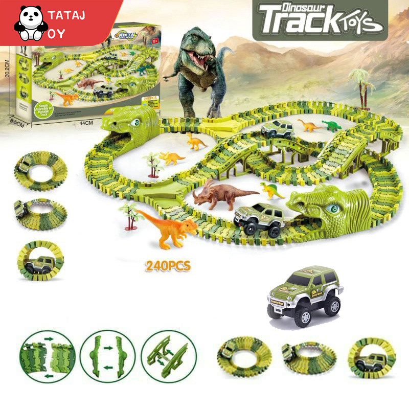 Jual TATAJOY Dinosaurus Rel Mobil Mainan DIY Mobil Mainan - Mainan ...