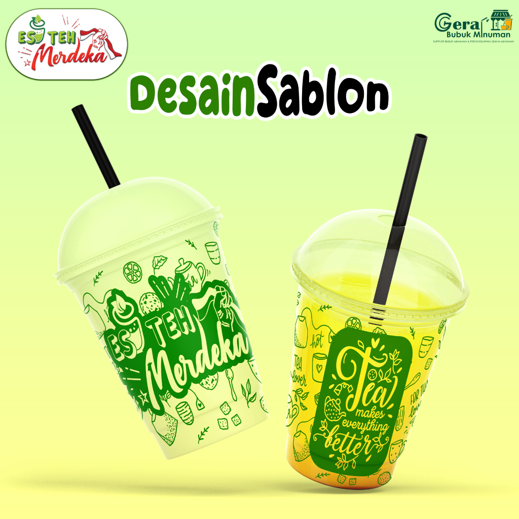 Jual 2 SLOP / 100 pcs Cup Bersablon Es Teh Merdeka | Shopee Indonesia