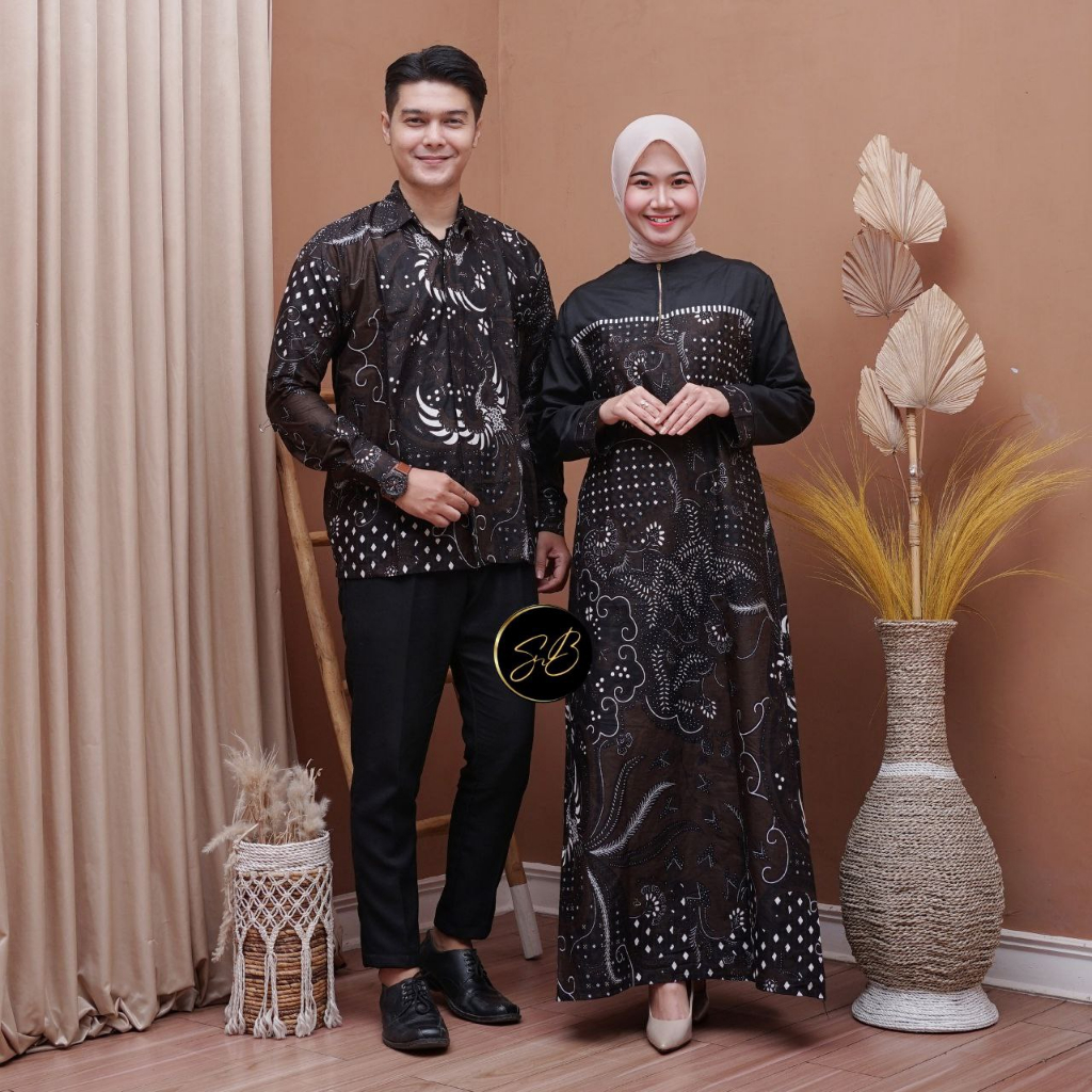 Jual Gamis batik couple gamis batik terbaru gamis batik kombinasi batik ...