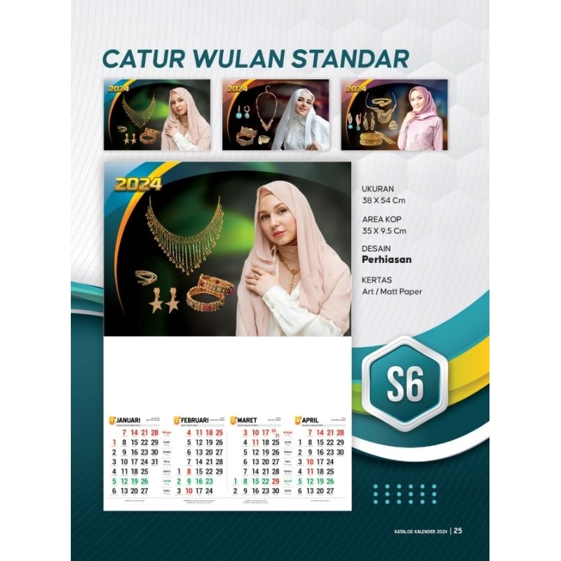 Jual Blangko Kalender 2024 Catur Wulan 1 Pack isi 100 Set | Shopee ...