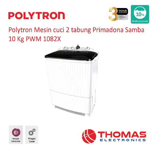 Jual Mesin cuci 2 tabung Polytron PWM 1082X 1082B 1082 X Primadona ...