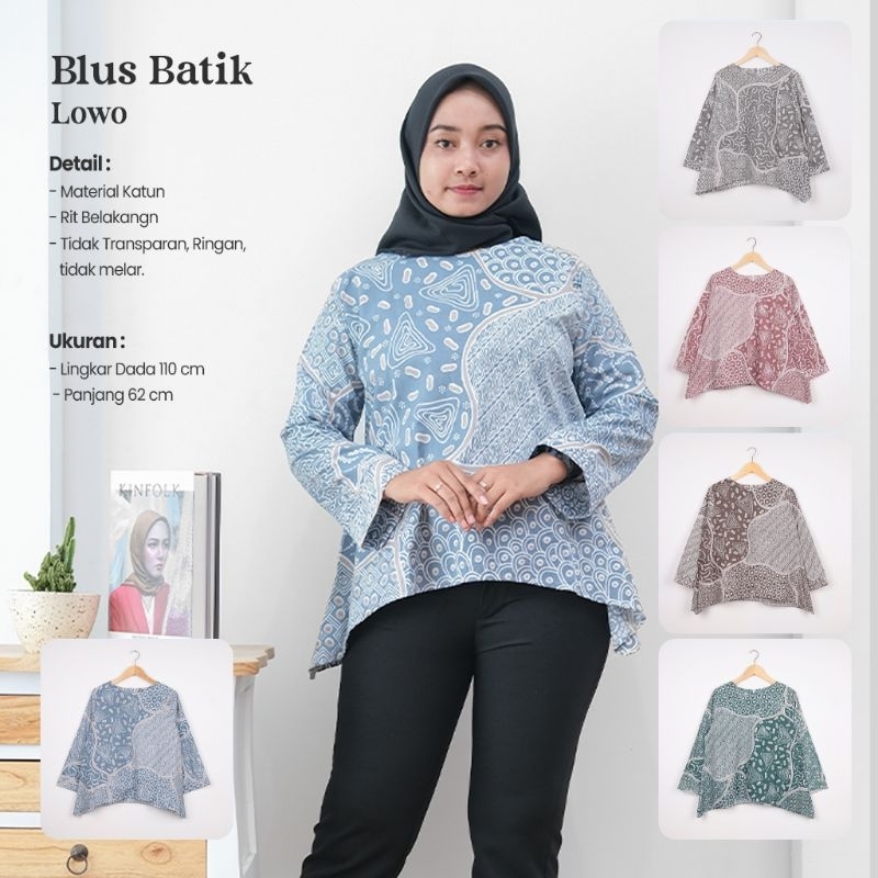 Jual Blus Batik Soft Model Kelelawar - Joglo Batik | Shopee Indonesia