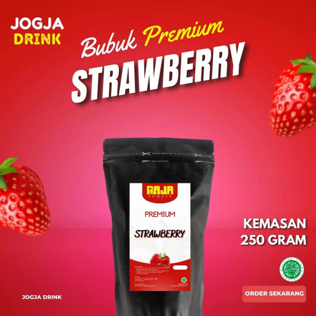 Jual Bubuk Minuman Rasa Buah Strawberry Powder Strawberry Kemasan 250 ...