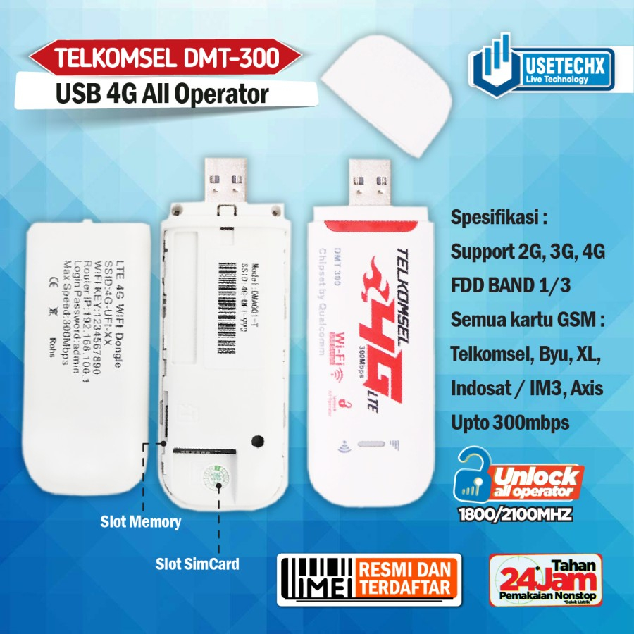 Jual Telkomsel DMT-300 USB Modem Wifi 4G All Operator | Shopee Indonesia