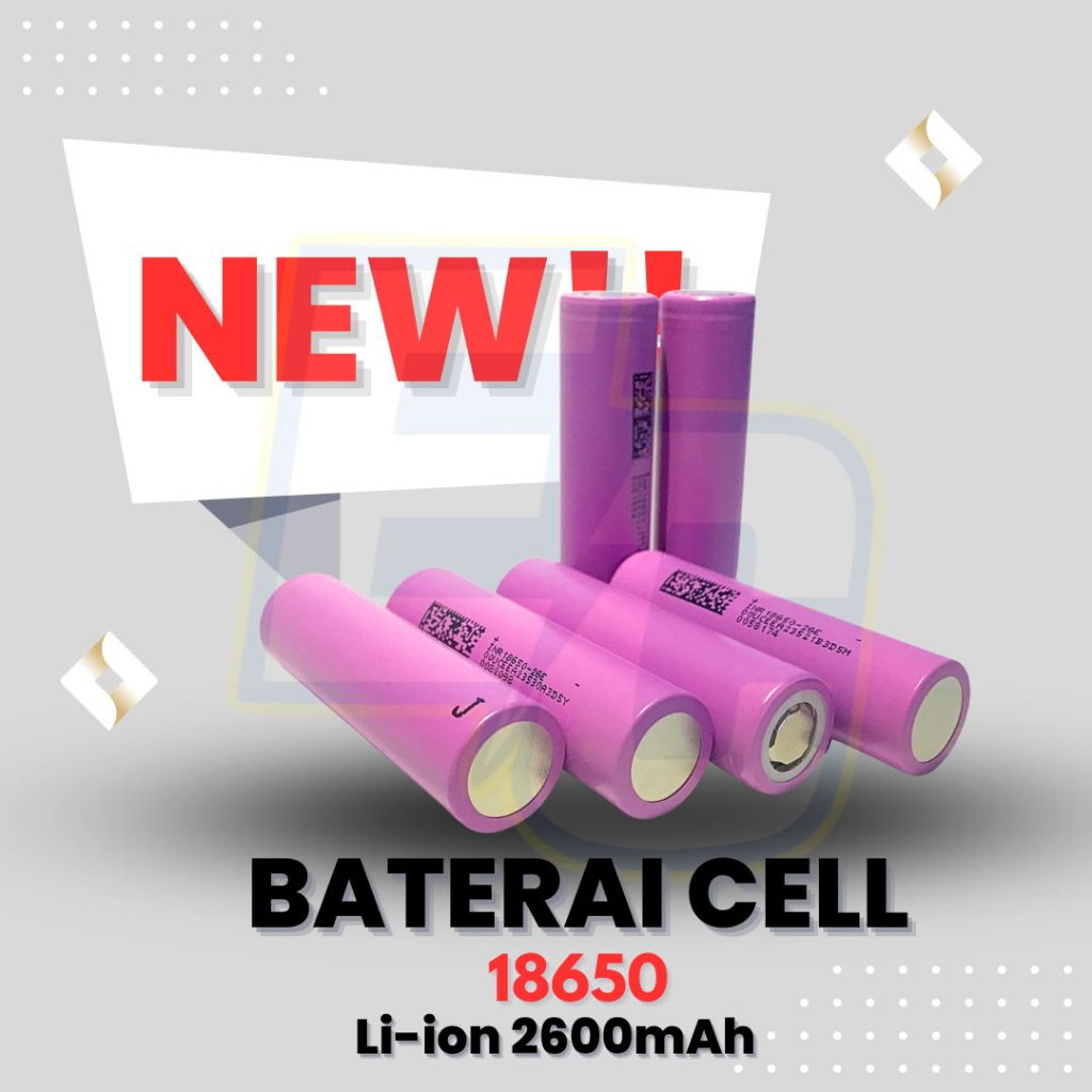Jual Baterai Cell Li-ion 18650 INR 26E 2600mAh 5C NEW | Shopee Indonesia