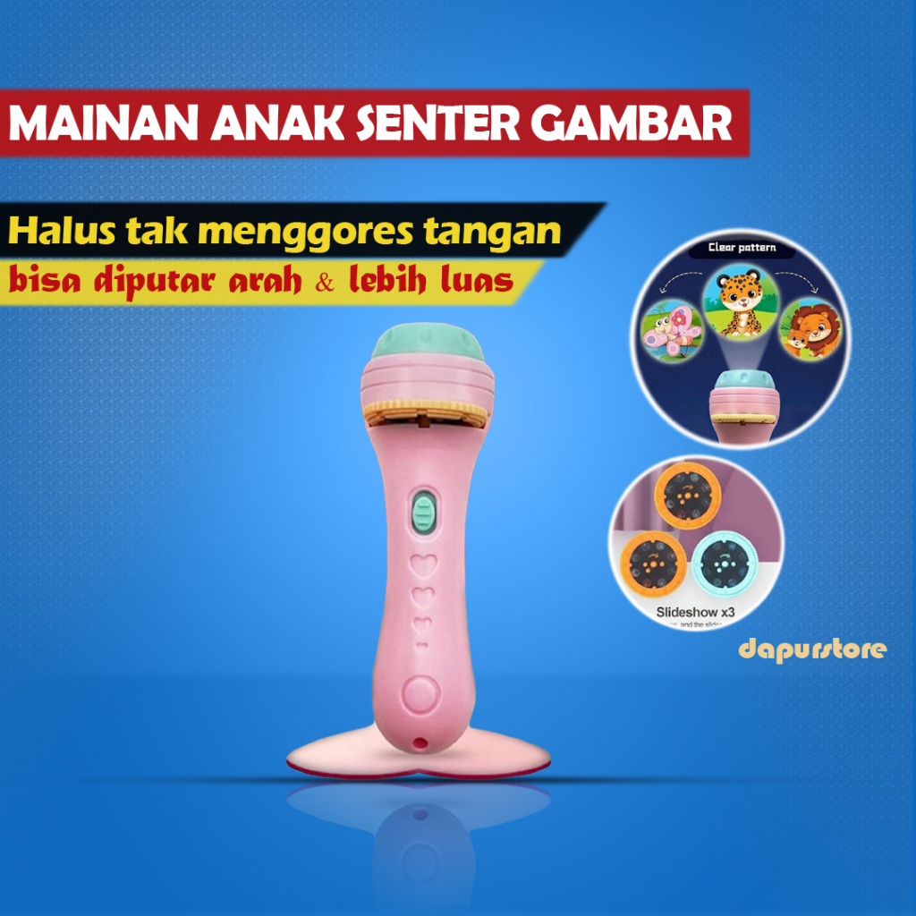 Jual Mainan Lampu Senter Proyektor Gambar Animasi Edukasi Anak Bayi ...