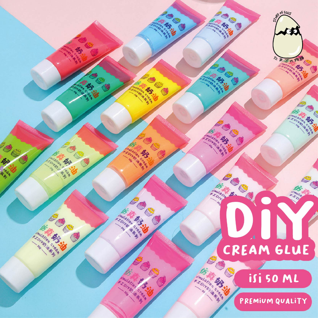 Jual DIY Cream Glue l 50 ml Cream Clay Lem Krim DIY DECO Cream Glue ...