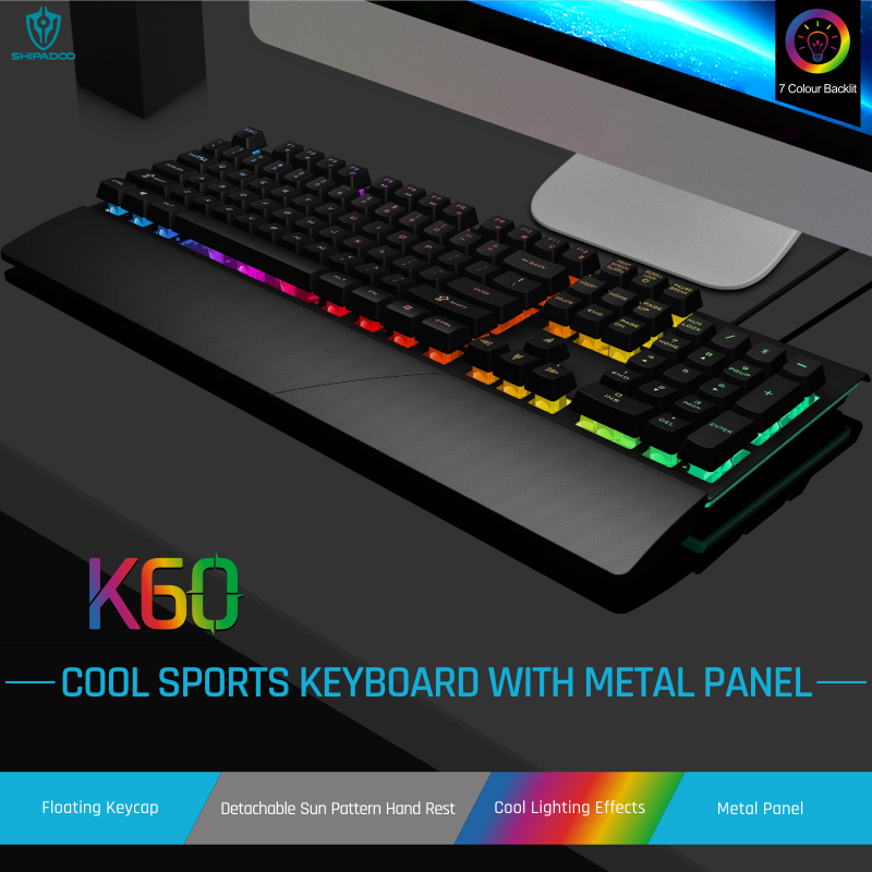 Jual Keyboard mechanical gaming kabel led RGB metal base E-sports game ...