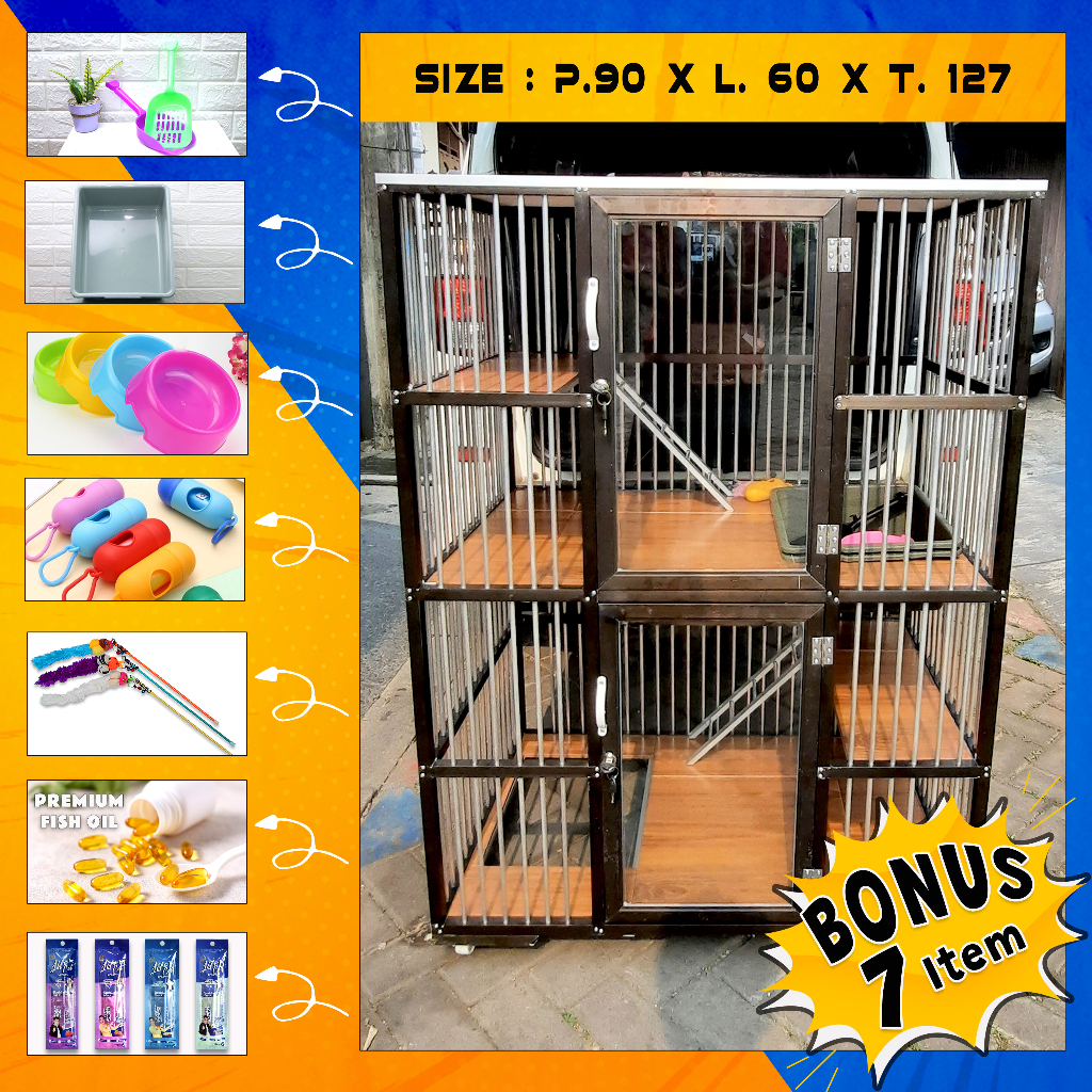 Jual kandang kucing aluminium 2 lantai murah besar kuat jumbo anti ...