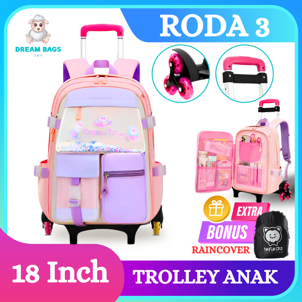Jual Tas Koper Anak Perempuan Roda 3 - Dream Bags - Tas Troli Anak ...