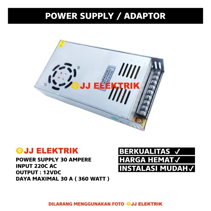 Jual Adaptor Power Supply 12V 30A Switching LED Trafo 30 Ampere | Shopee Indonesia