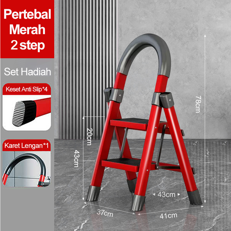 Jual Tangga Lipat Rumah Besi Lipat 2/3/4/5/6 Step/ Tangga Lipat Aluminium 6 Step Premium untuk ...